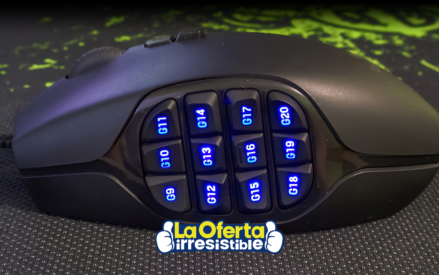 Mouse Logitech G600 con 20 botones programables e iluminación RGB ...