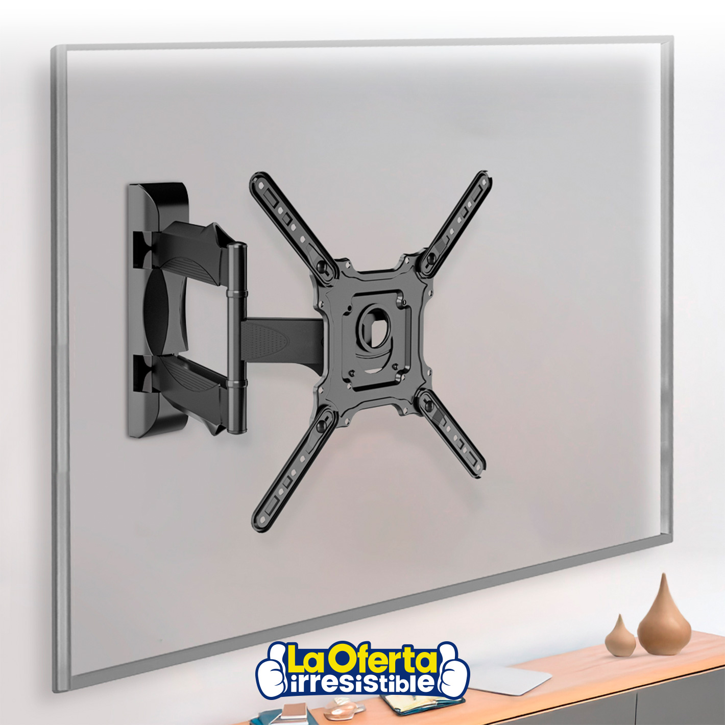 Soporte Articulado con Brazo Móvil Reforzado y Pasacables para TV de 32 ...
