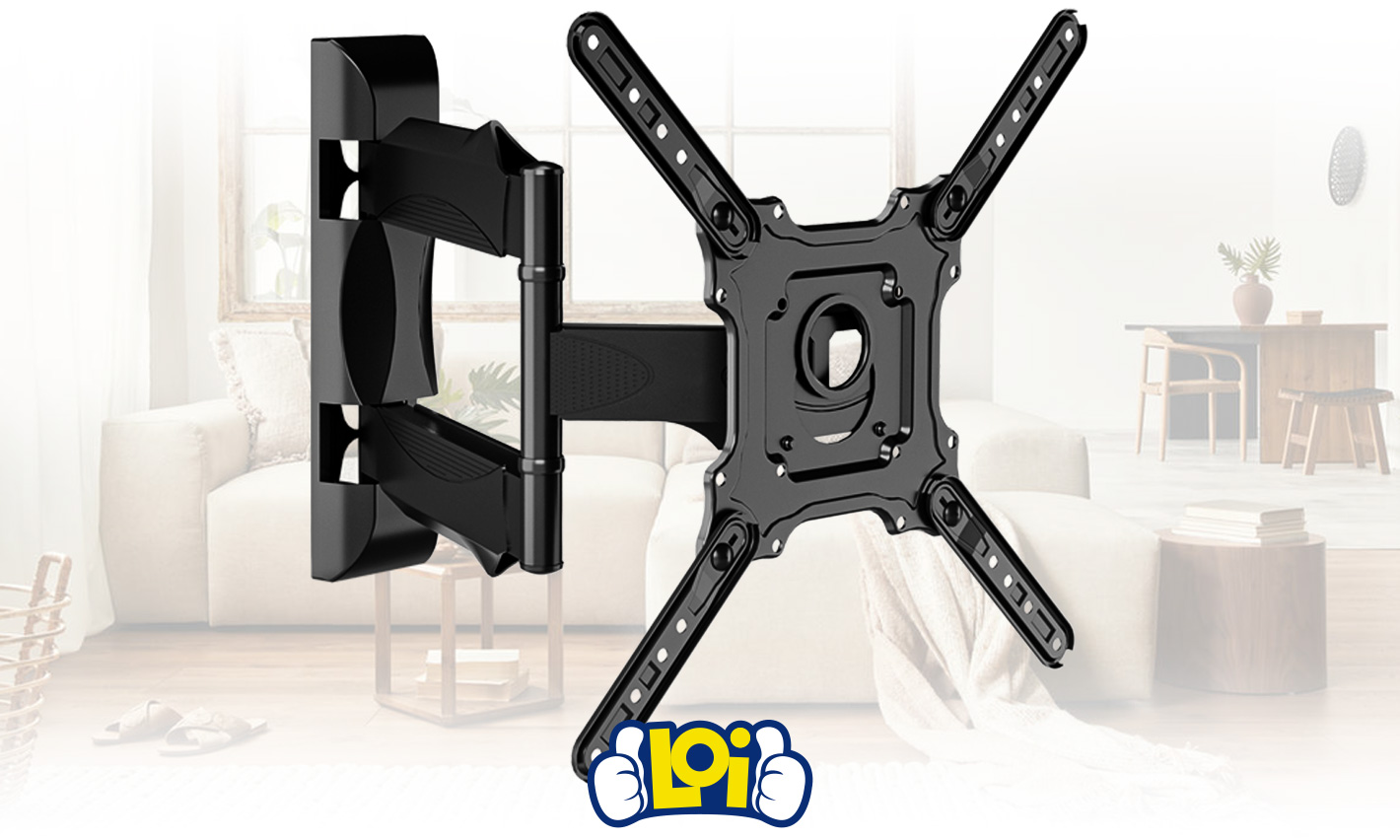 Soporte Articulado con Brazo Móvil Reforzado y Pasacables para TV de 32 ...