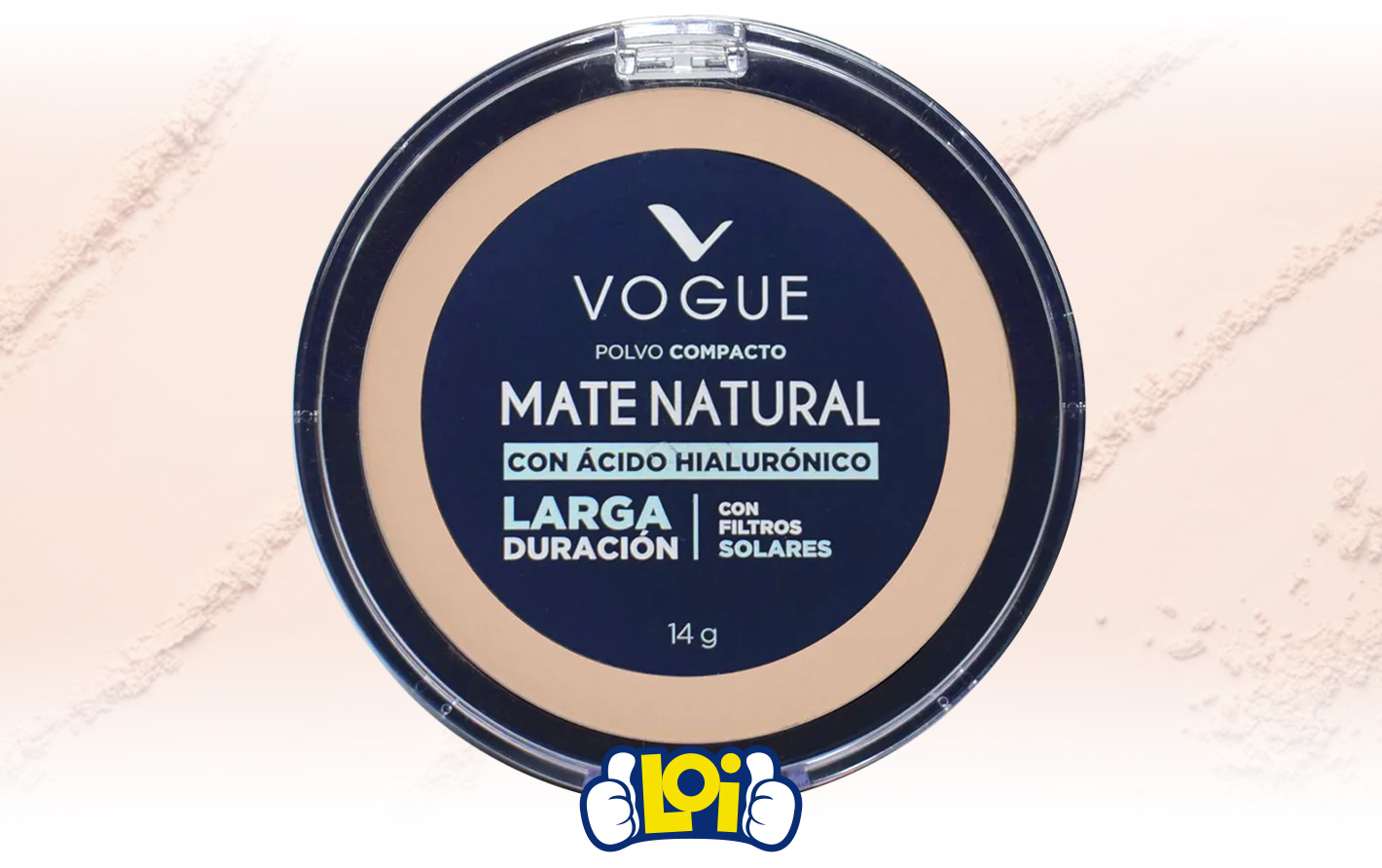Polvo Compacto Vogue Mate Natural con Ácido Hialurónico - Arena 14g ...