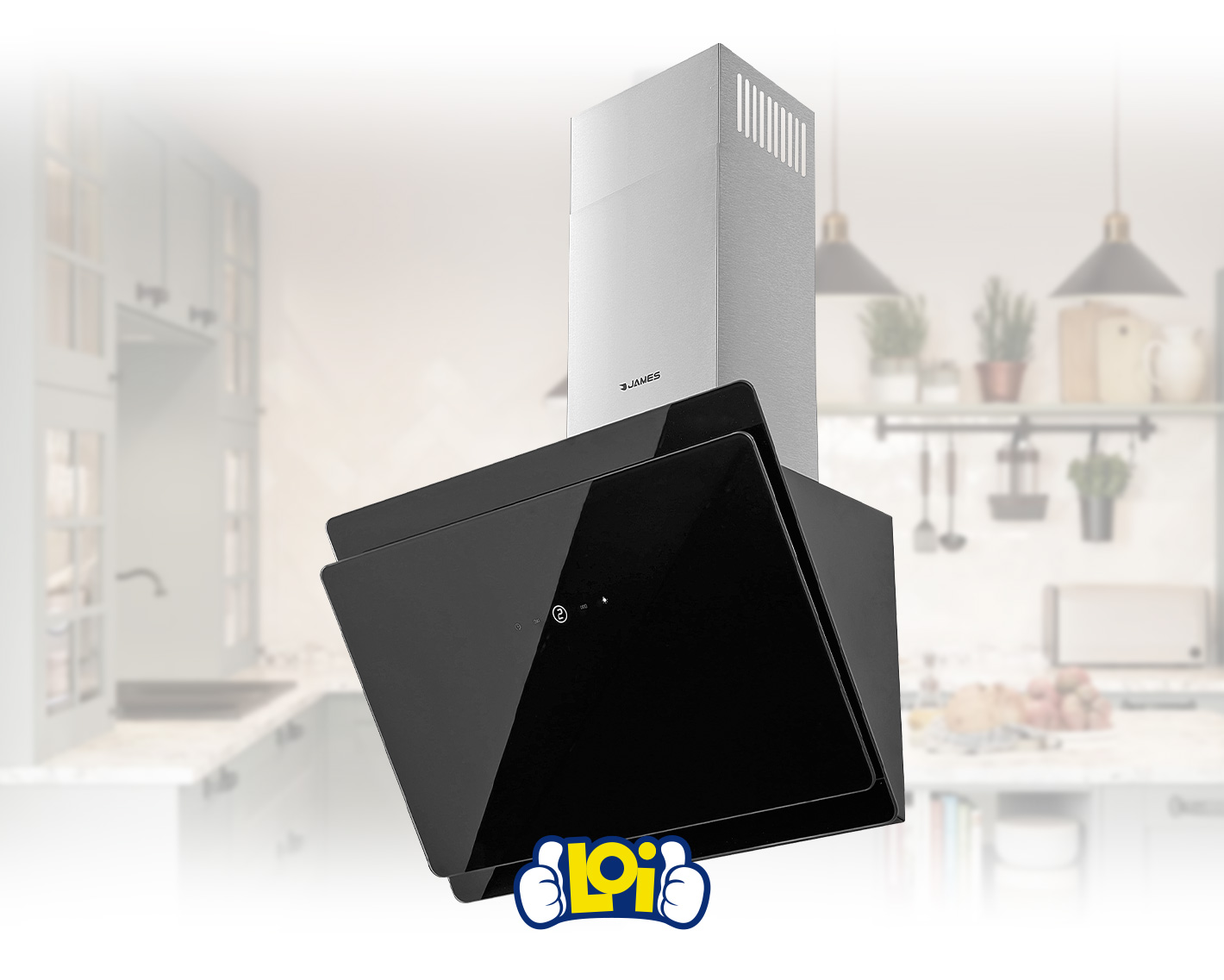 Campana Mural JAMES 60cm 3 Velocidades 230W Panel Táctil, oferta LOi.