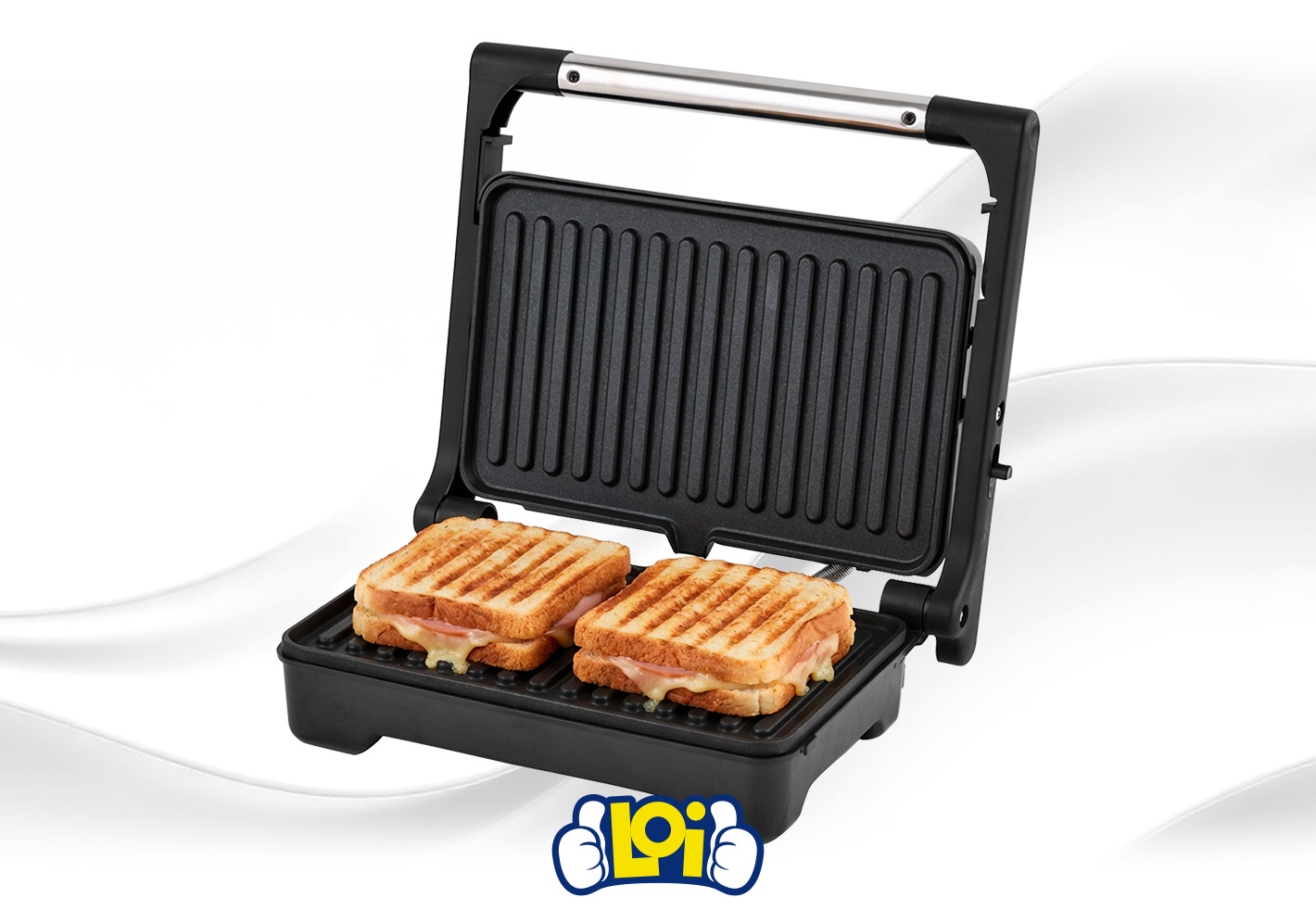 Sandwichera Prensa Grill Doble ALLIED 1500W Antiadherente y con Mango ...