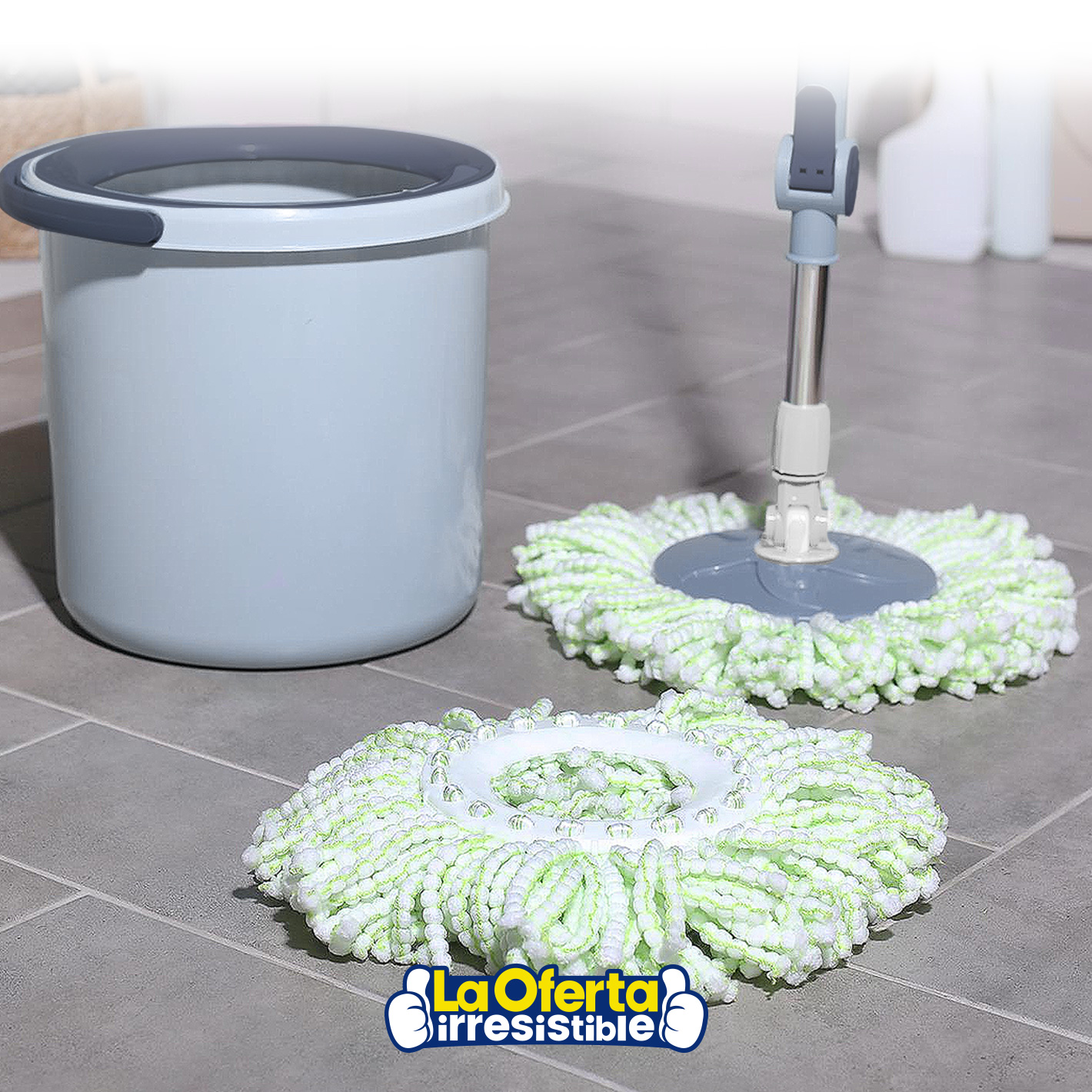 Mopa con Balde Centrifugador Rotating Sprite Compacto Cesto de Acero Seca Enjuaga Centrifuga ...