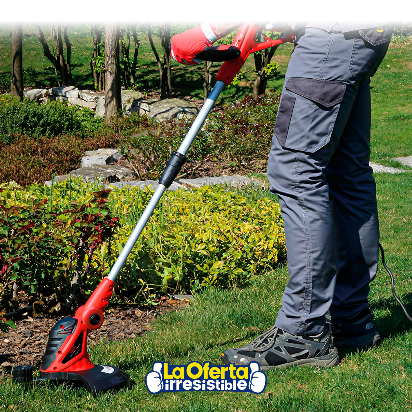 Bordeadora Eléctrica GARDENTEC 550W 10000RPM Diámetro de Corte 30cm con ...