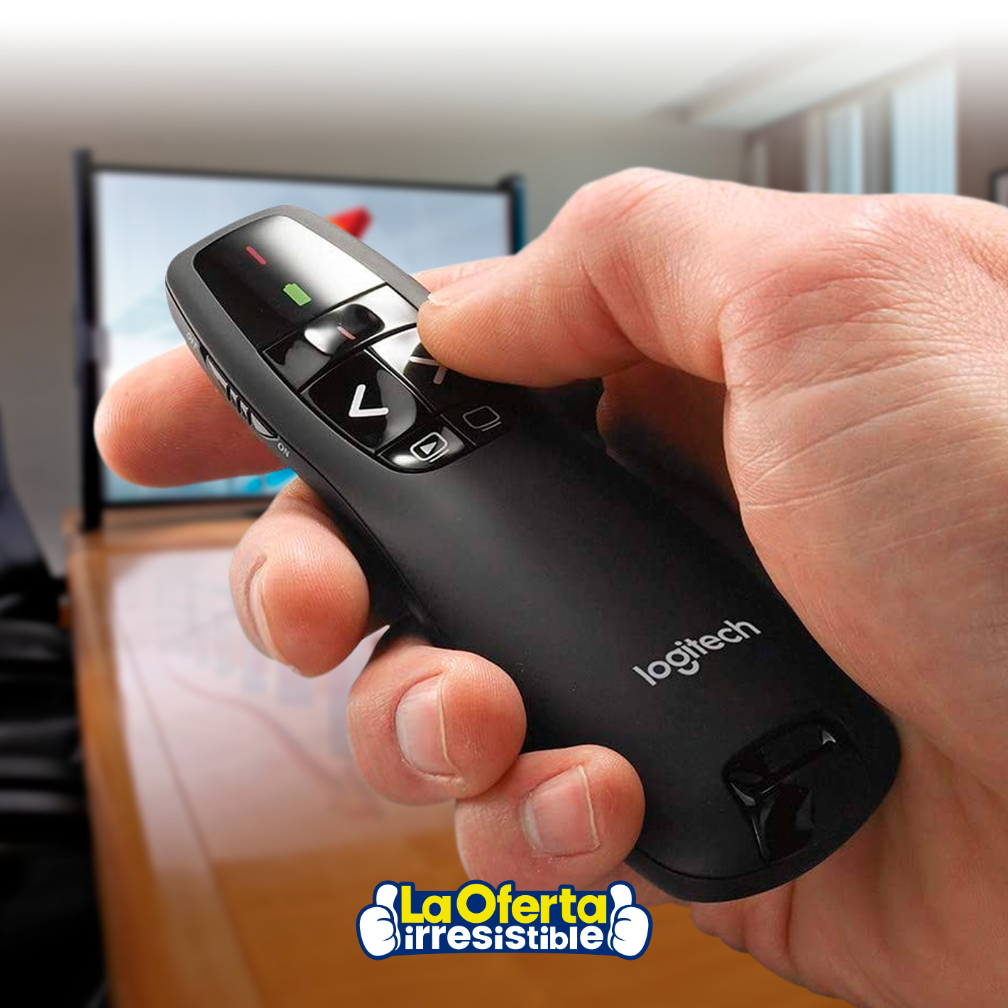 Presentador LOGITECH R400 con Conexión USB y Puntero Láser Rojo, oferta ...