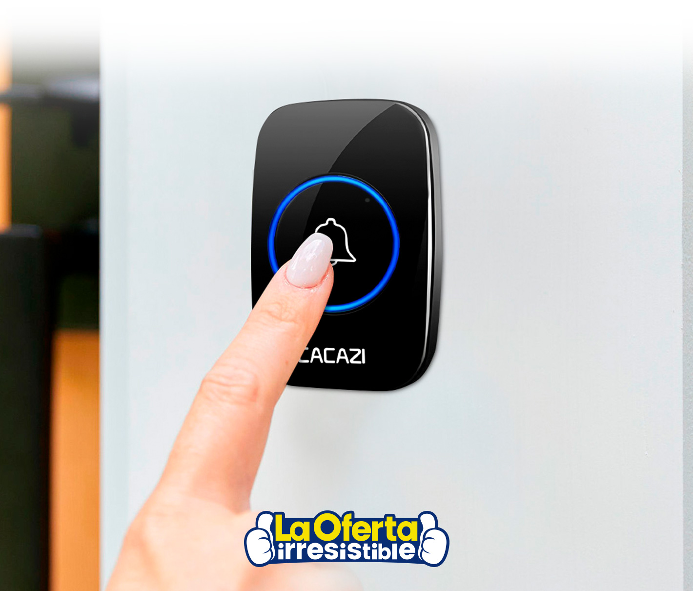 Timbre Inalámbrico con luz LED, 38 Tonos y Volumen ajustable, oferta LOi.