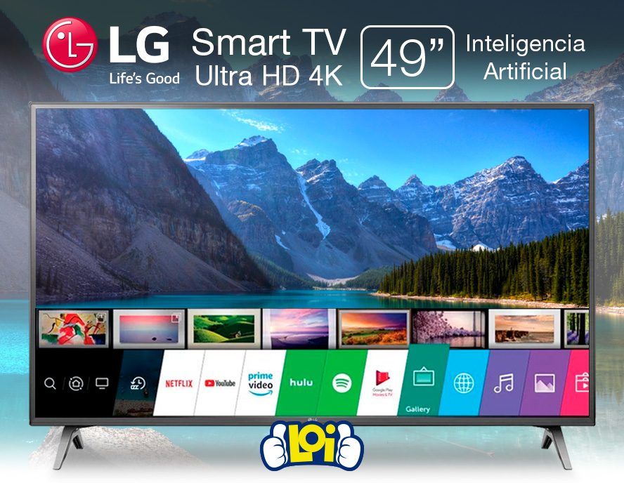 Smart TV LG 49" UHD 4K 49UM7100 WiFi Bluetooth Netflix Youtube, oferta LOi.